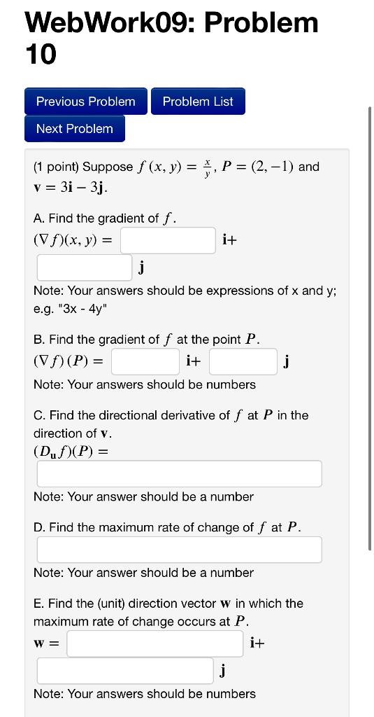Solved WebWork09: Problem 10 (1 point) Suppose | Chegg.com