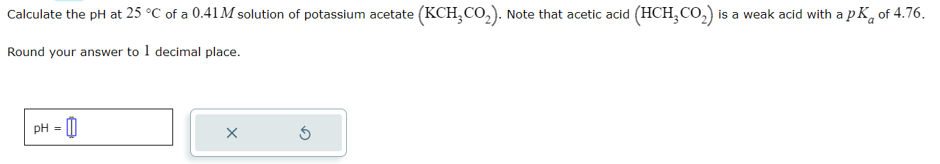 Solved Calculate the pH at 25∘C of a 0.41M solution of | Chegg.com