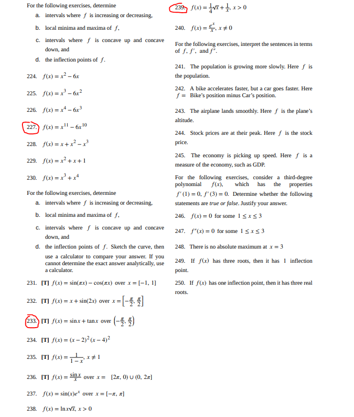 Solved For the following exercises, determine a intervals | Chegg.com