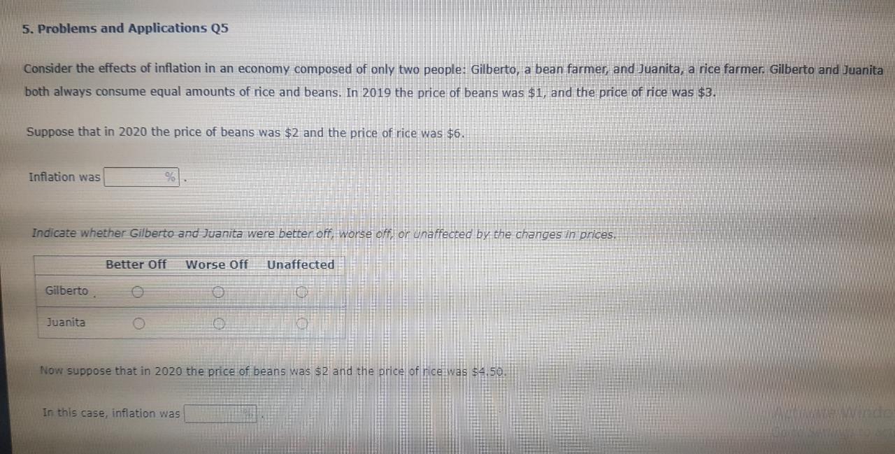Solved 5. Problems and Applications Q5 Consider the effects | Chegg.com