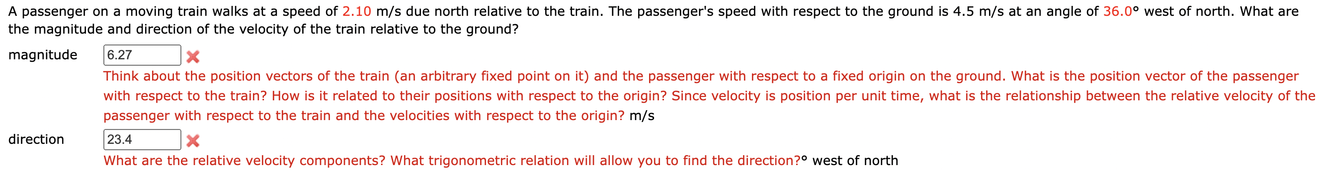 Solved a passenger on a moving train | Chegg.com