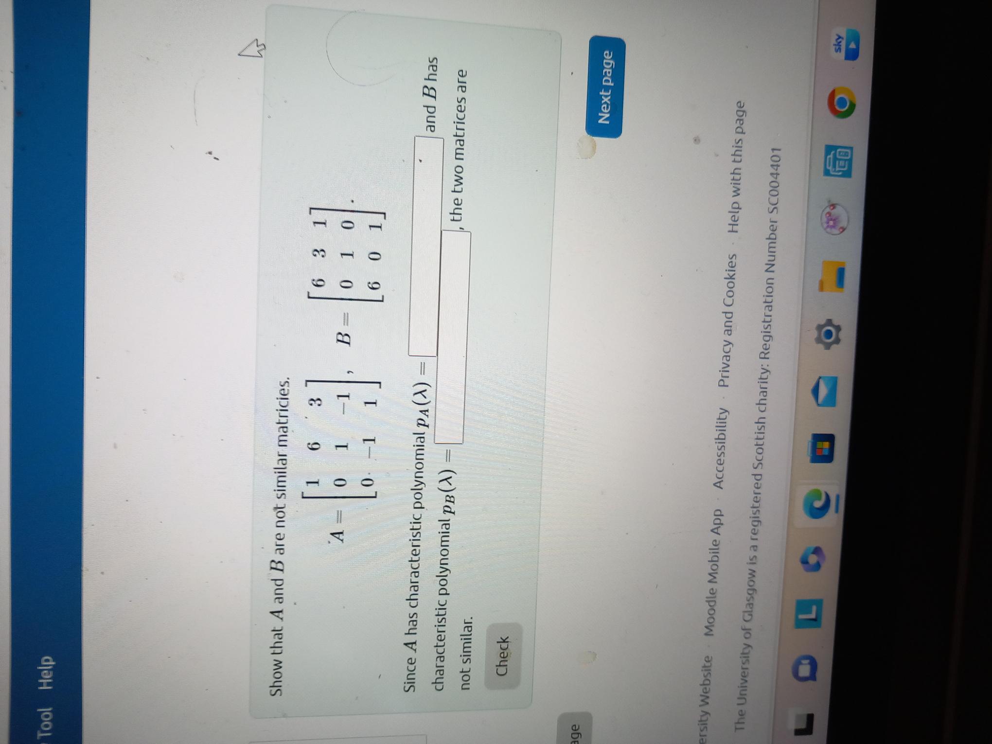 Solved Show that A and B ﻿are not similar | Chegg.com