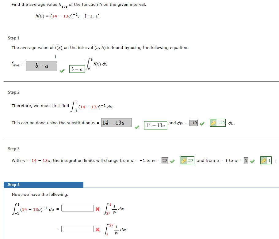 Solved Find the average value have of the function h on the | Chegg.com