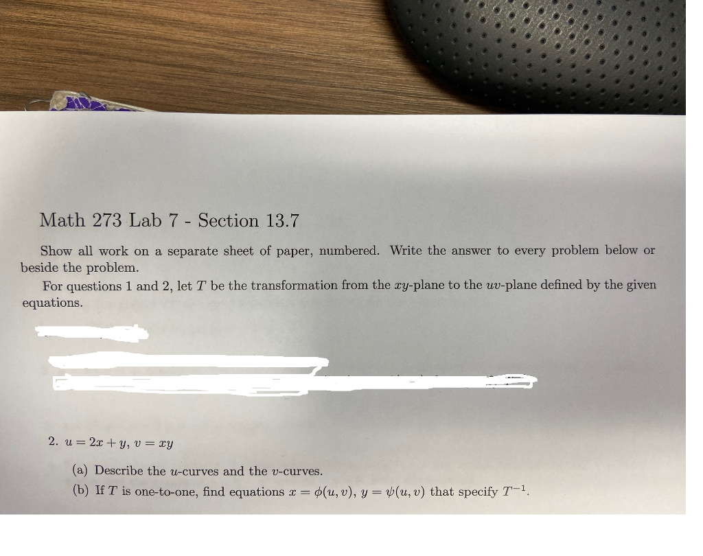 Solved Math 273 Lab 7 - Section 13.7 Show all work on a | Chegg.com