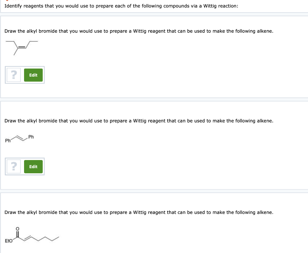 Solved Identify reagents that you would use to prepare each | Chegg.com