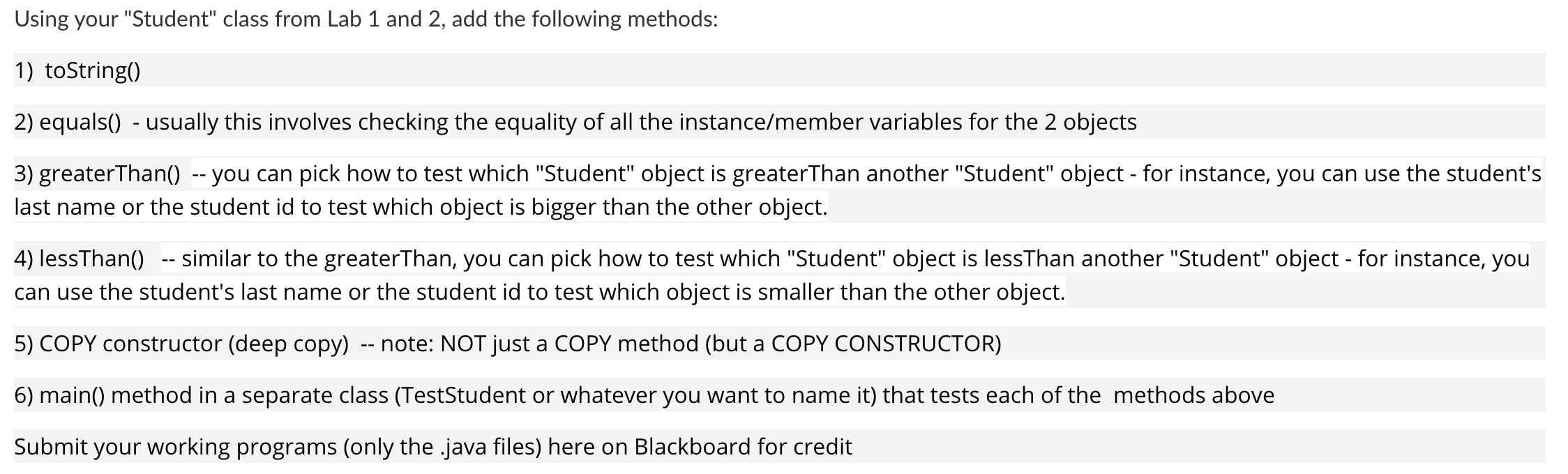 Solved Using your "Student" class from Lab 1 and 2, add the | Chegg.com