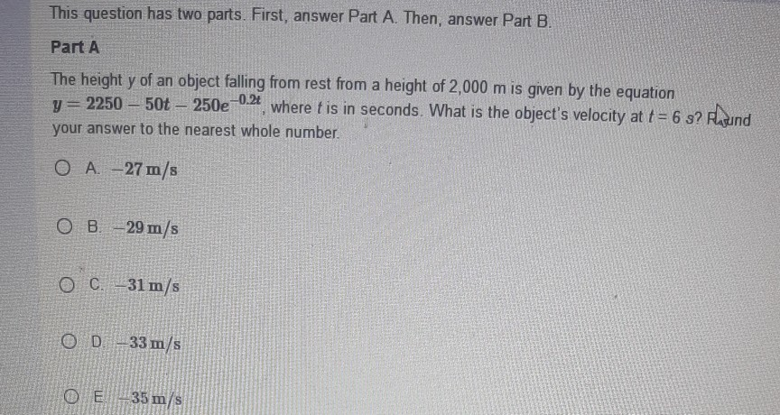 Solved This question has two parts. First, answer Part A. | Chegg.com