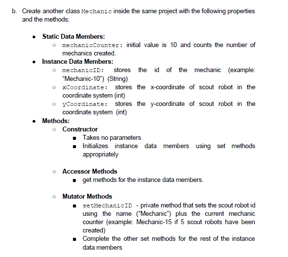 Solved a. Create a new project Lab07. Our objects will be in | Chegg.com
