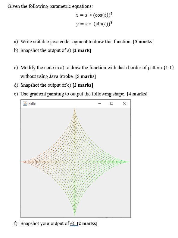 Solved Given the following parametric equations: x = S * | Chegg.com
