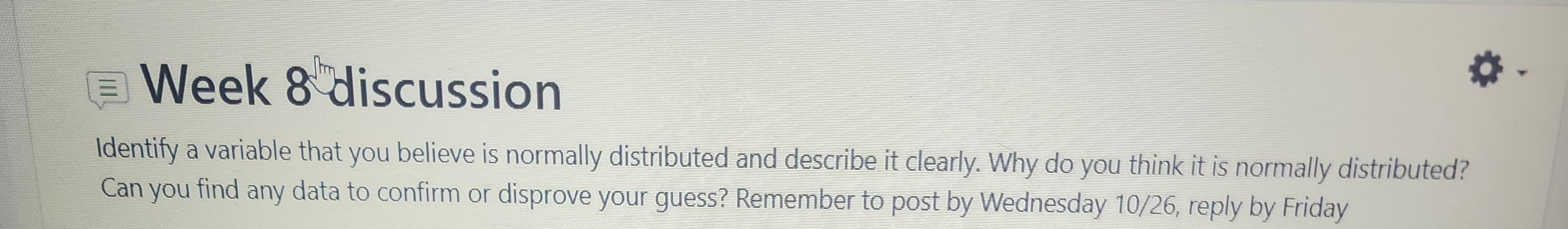Solved Week 8 discussion Identify a variable that you | Chegg.com
