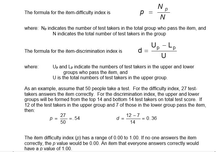 Solved OBJECTIVE: To increase understanding of item analysis | Chegg.com