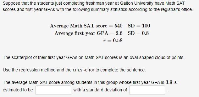 Solved Suppose that the students just completing freshman | Chegg.com