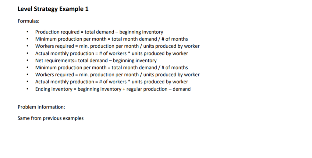 Chapter 6: In-class assignment Aggregate Planning | Chegg.com