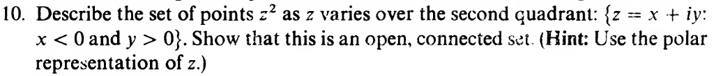 Solved 10. Describe the set of points z2 as z varies over | Chegg.com