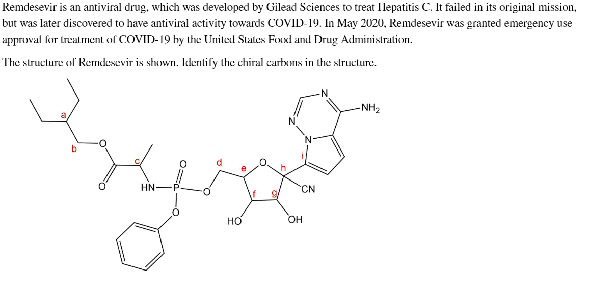 Solved Remdesevir is an antiviral drug, which was developed | Chegg.com