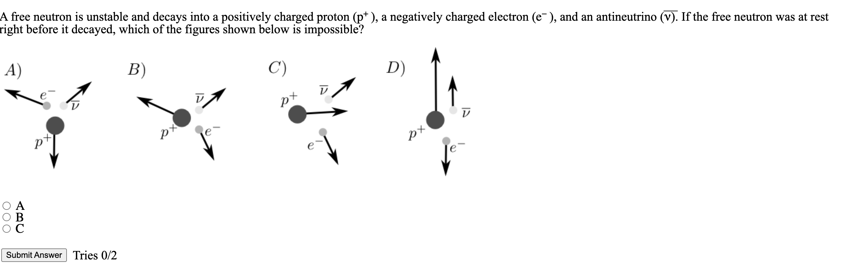 Solved A free neutron is unstable and decays into a | Chegg.com