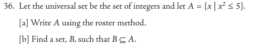 Solved 36. Let the universal set be the set of integers and | Chegg.com