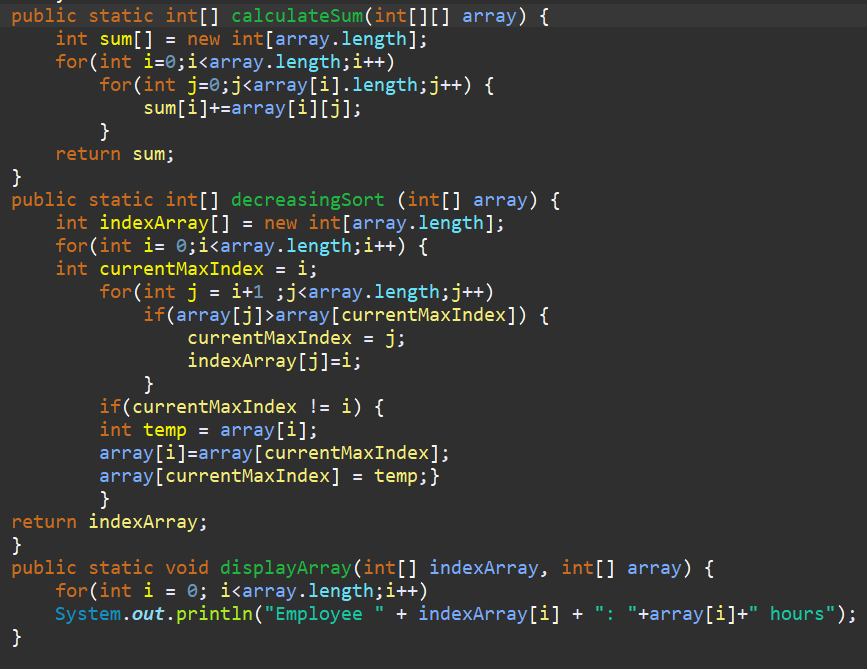 Language: Java I having trouble with the index for | Chegg.com