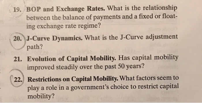 Solved 19. BOP and Exchange Rates. What is the relationship | Chegg.com