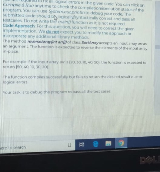 Solved you are required to fix all logical errors in the | Chegg.com