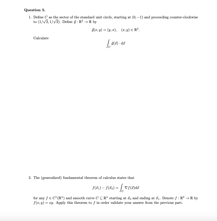 Solved Question 5. 1. Define as the sector of the standard | Chegg.com