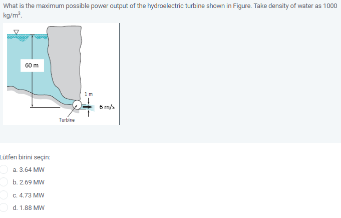 Solved What is the maximum possible power output of the | Chegg.com