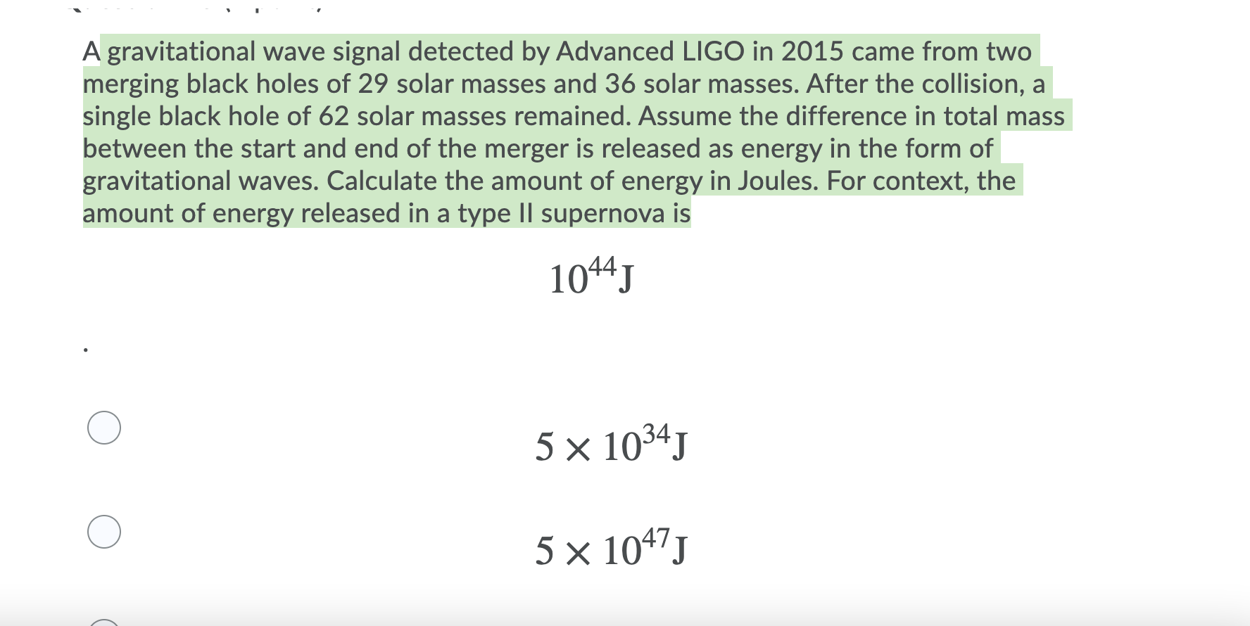 Solved A gravitational wave signal detected by Advanced LIGO | Chegg.com