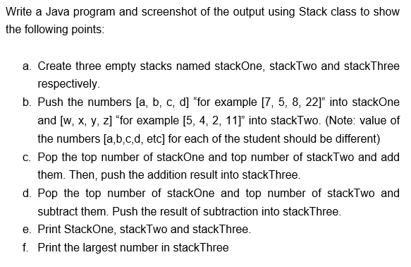 Solved Write A Java Program And Screenshot Of The Output