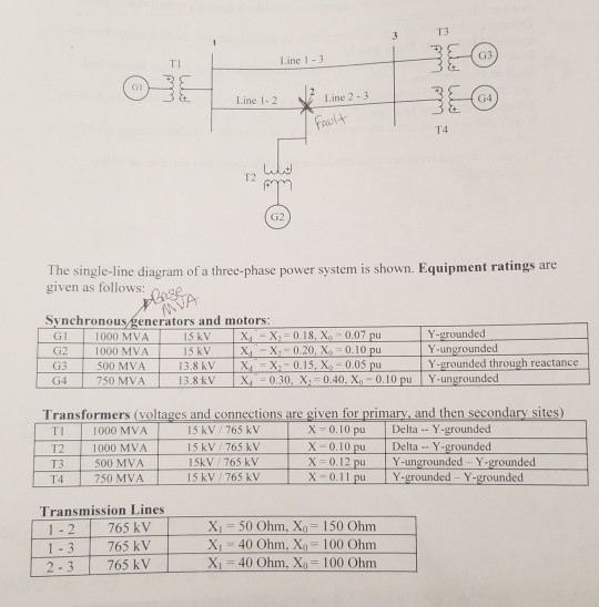 Solved T3 Line 1-3 TI Line 1-2 Line 2 -3 G4 T4 T2 G2 The | Chegg.com