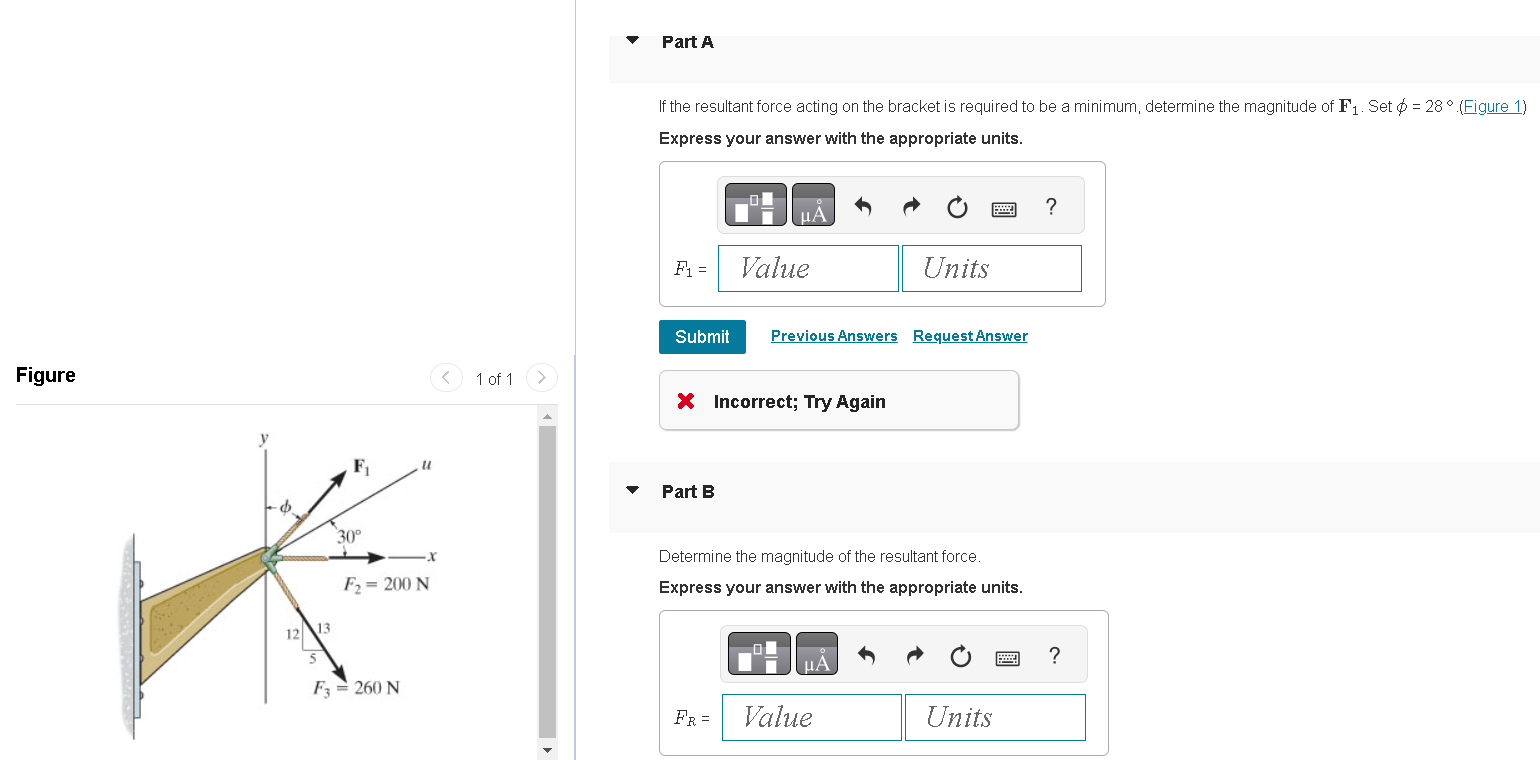 Solved If the resultant of the four forces is FR={−300k}lb, | Chegg.com