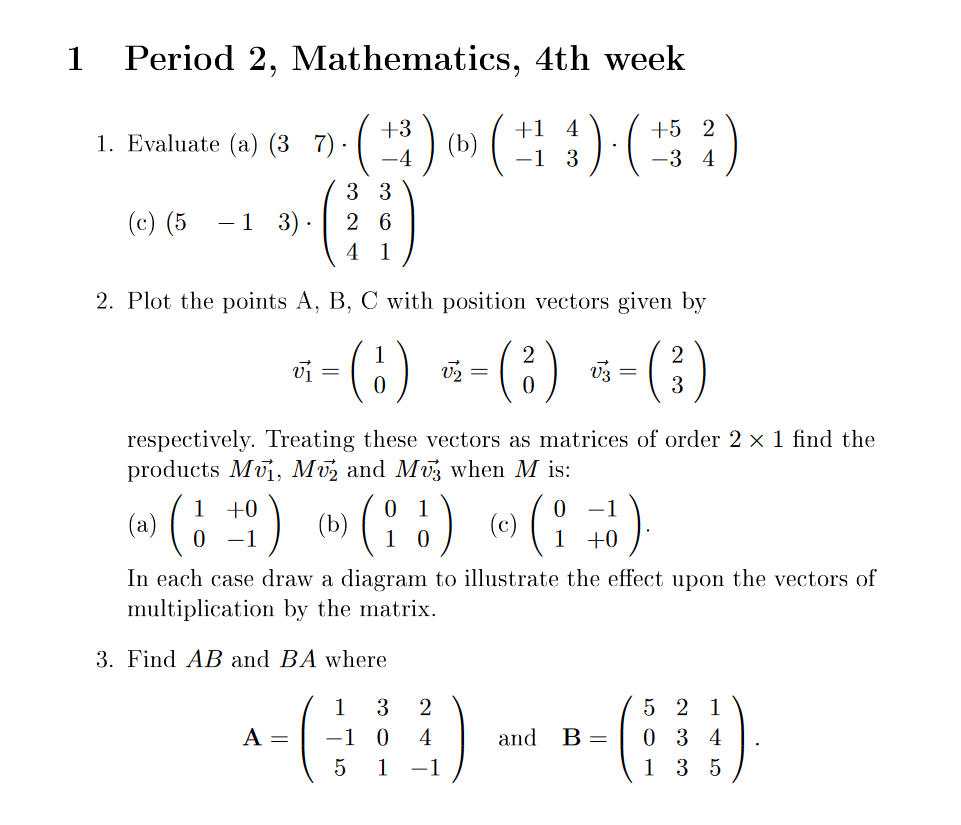 Solved 1 Period 2, Mathematics, 4th week 1. Evaluate (a) (3) | Chegg.com