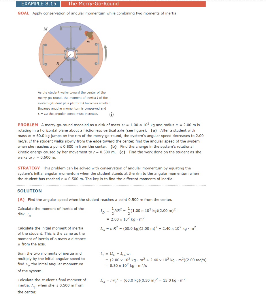 GOAL Apply conservation of angular momentum while | Chegg.com
