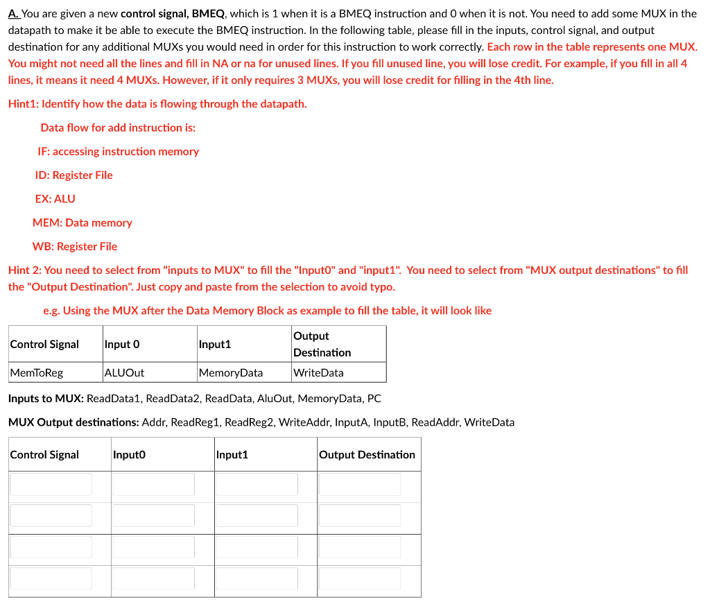 Solved Suppose we have a new instruction, bmeq. We branch if | Chegg.com
