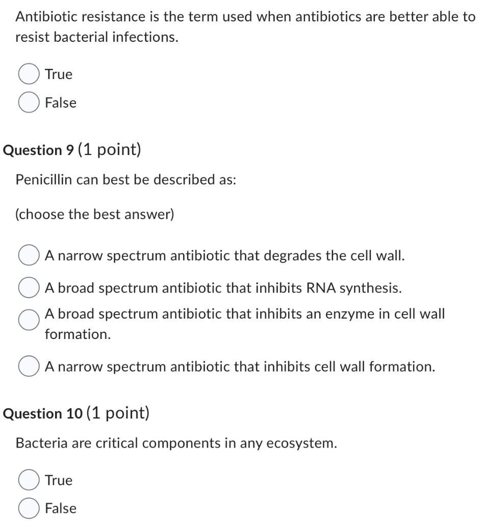 Solved Antibiotic resistance is the term used when | Chegg.com