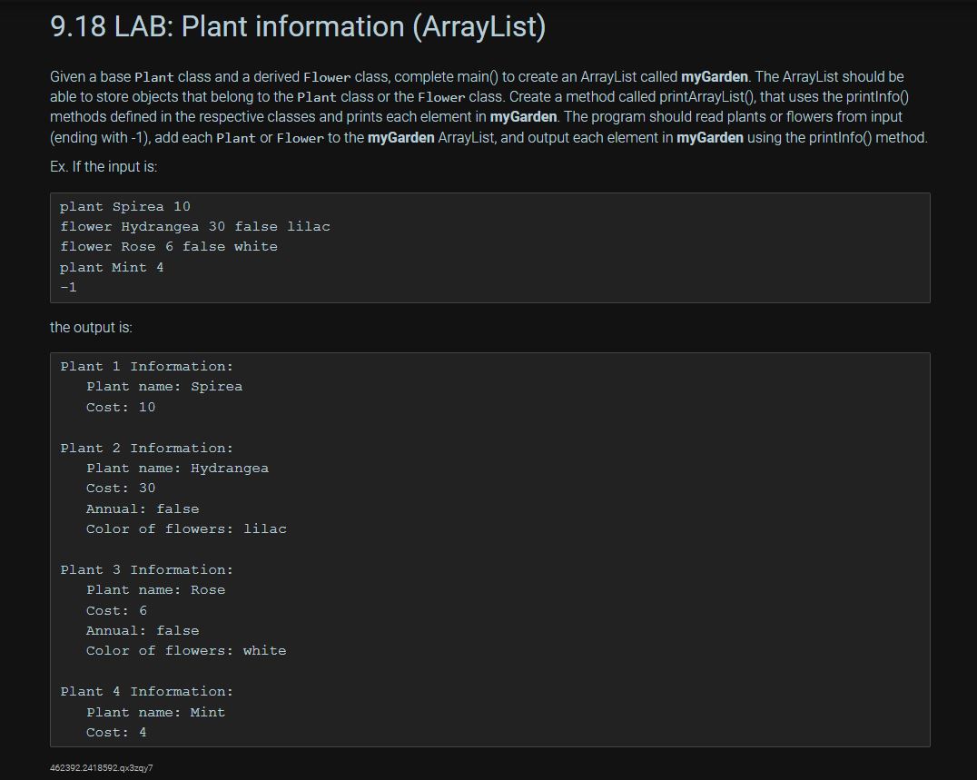 Solved Given a base Plant class and a derived Flower class, | Chegg.com