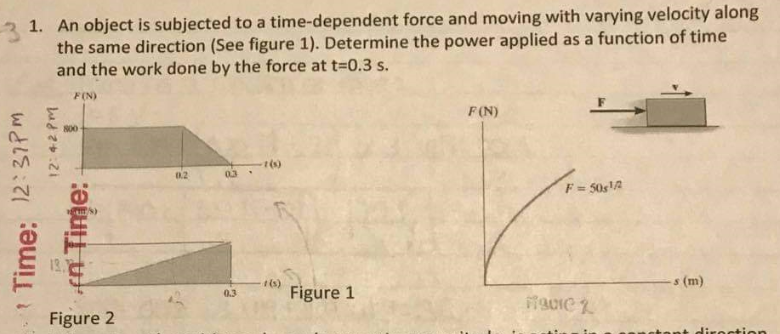 Solved 31. An object is subjected to a time-dependent force | Chegg.com