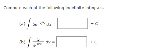 Solved Compute each of the following indefinite | Chegg.com