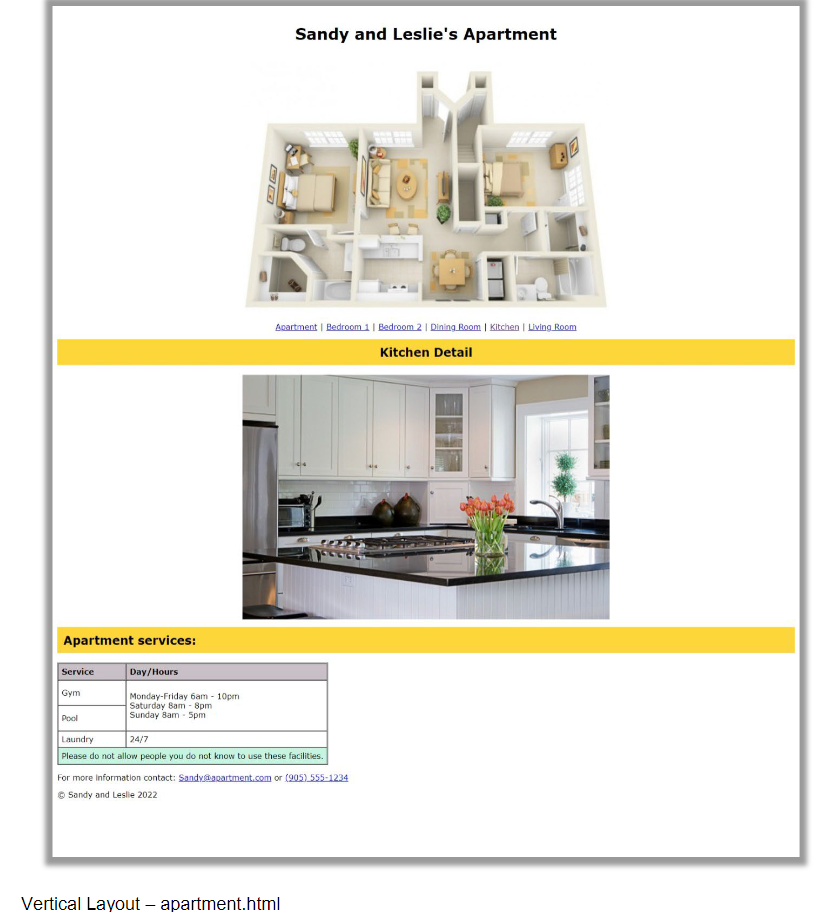 Solved Create an apartment rental Web using best practices | Chegg.com