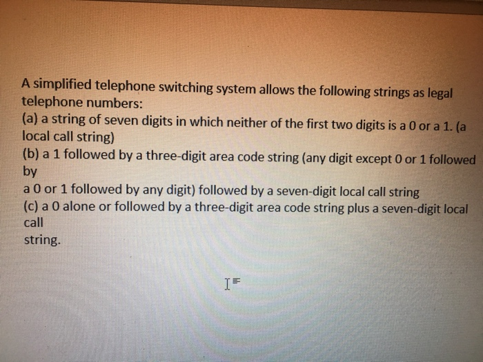 Solved A simplified telephone switching system allows the | Chegg.com