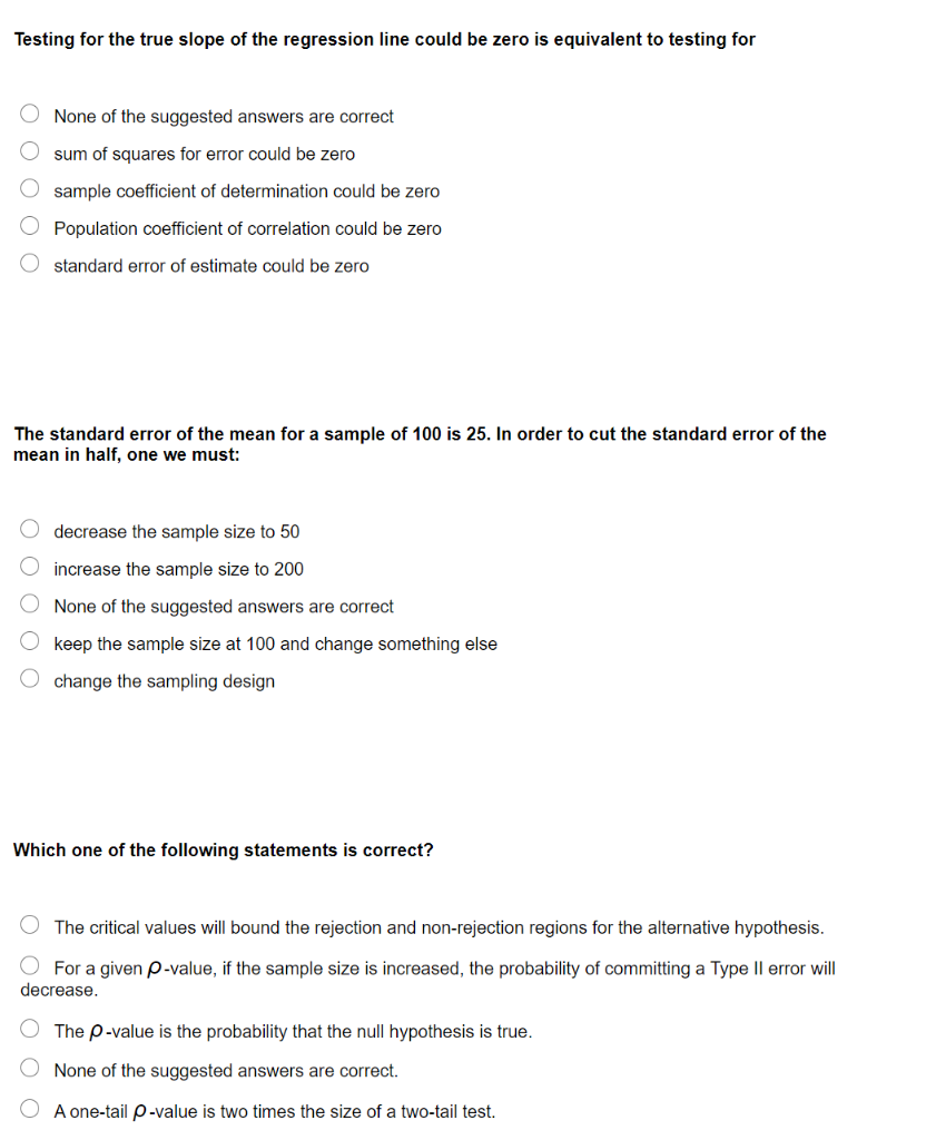 Solved Testing for the true slope of the regression line | Chegg.com