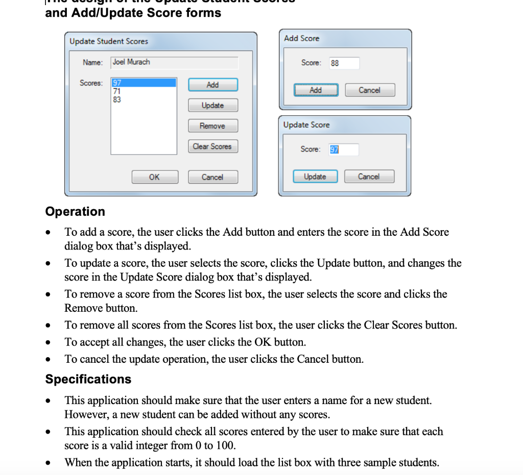 Solved Project 2-2 Maintain student scores For this project, | Chegg.com