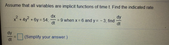Solved Assume that all variables are implicit functions of | Chegg.com
