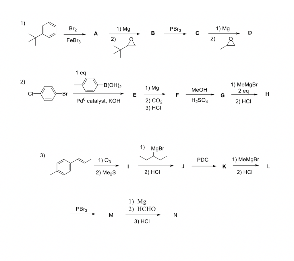 Solved Just the final products for each step of the | Chegg.com
