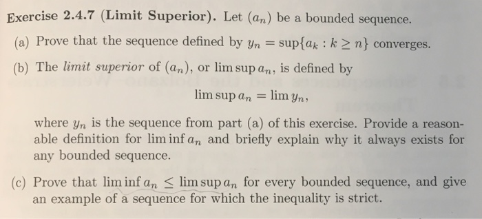 Solved Let An Be A Bounded Sequence Prove That The 2546
