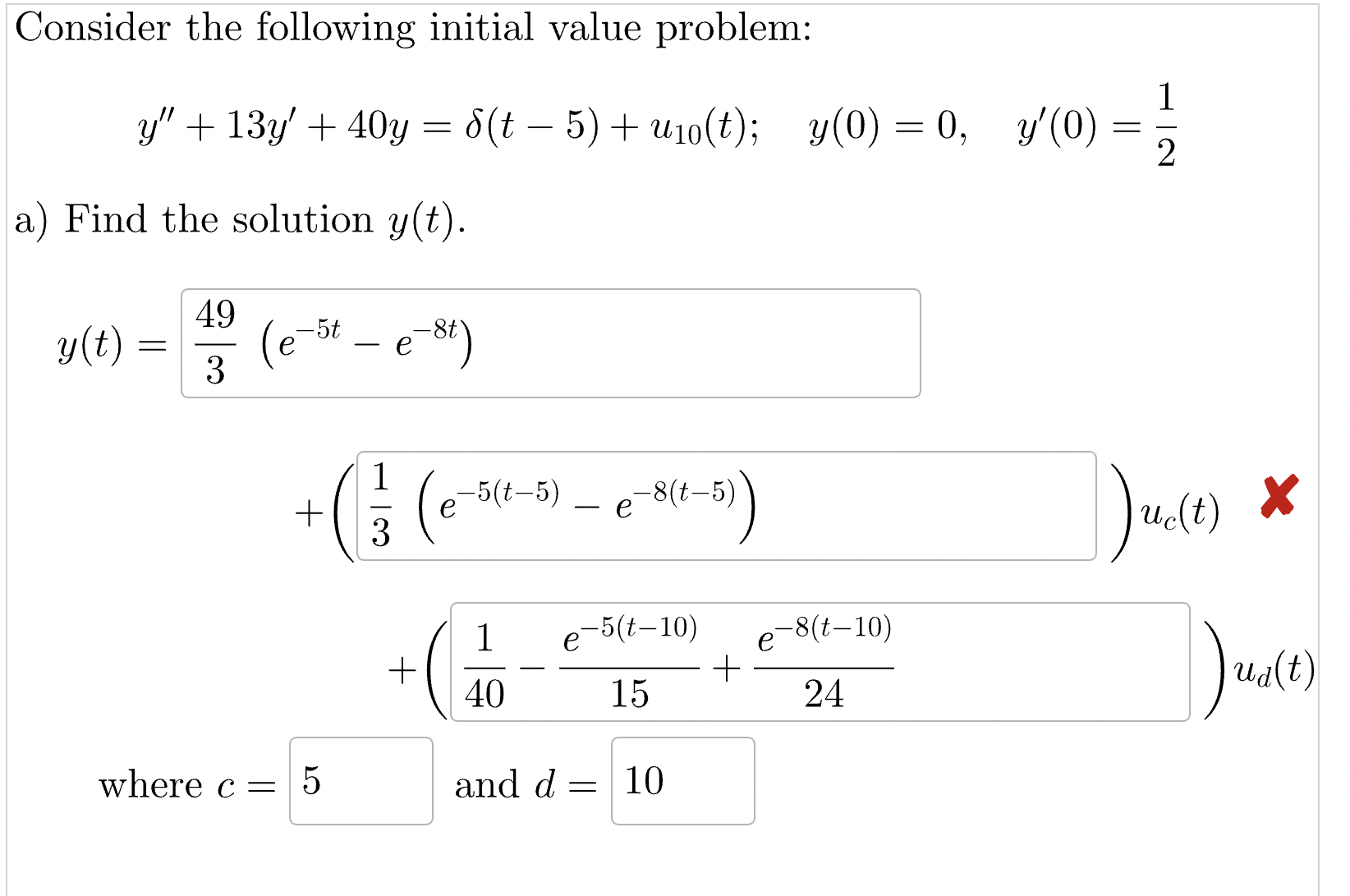 Consider the following initial value | Chegg.com