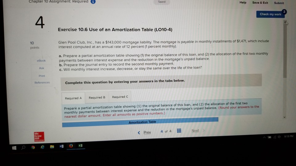 Solved Chapter 10 Assignment:Required Saved Help Save & Exit | Chegg.com