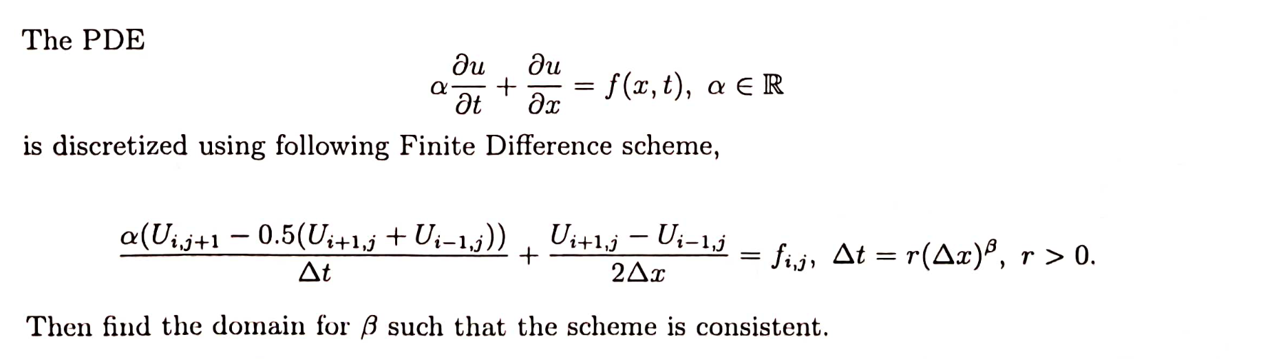 Solved Q2.The PDEαdeludelt+deludelx=f(x,t),αinRis | Chegg.com