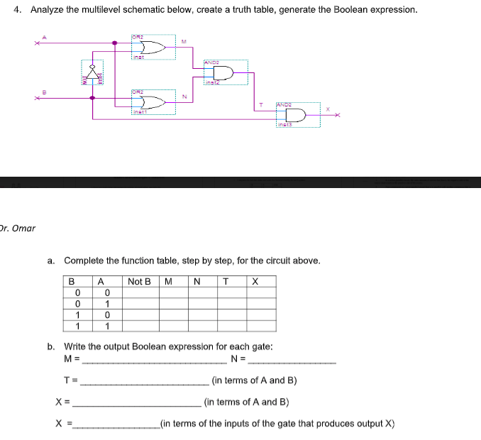 Solved 4. Analyze the multilevel schematic below, create a | Chegg.com