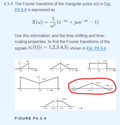 Solved 4.3-4 The Fourier transform of the triangular pulse | Chegg.com