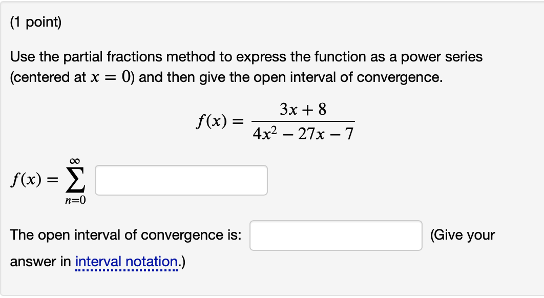 Solved (1 point) For the following function, find the full | Chegg.com